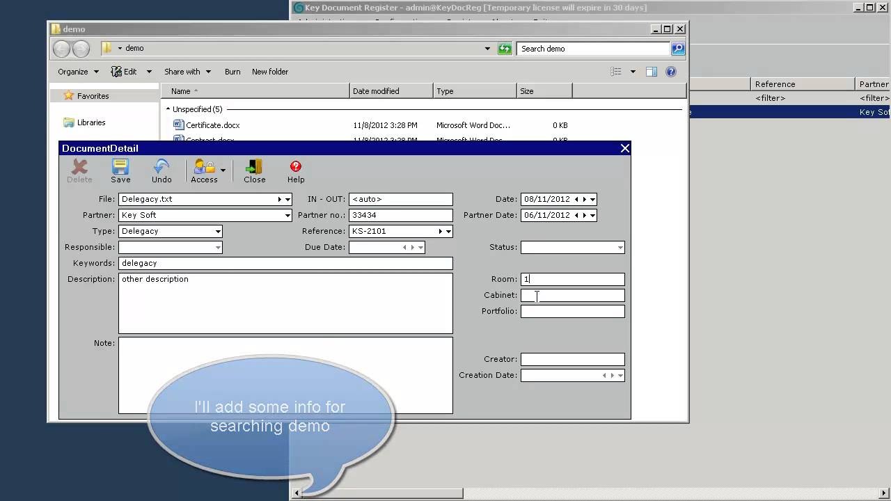 Key Document Register