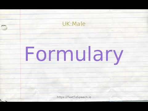 How to pronounce formulary