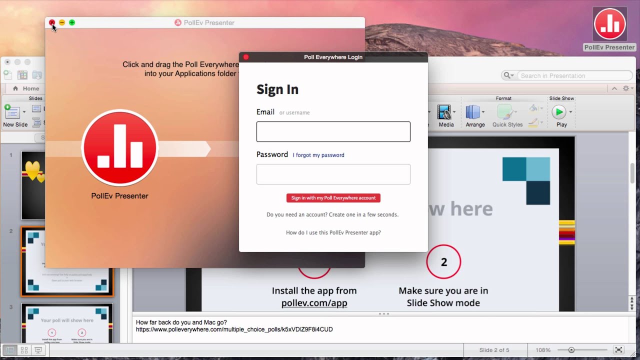 Presenting polls from PowerPoint/Keynote on a Mac