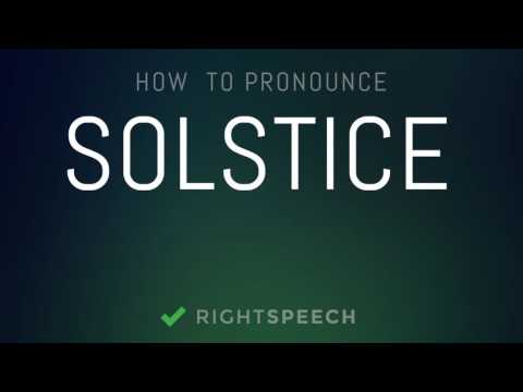 Solstice - How to pronounce Solstice