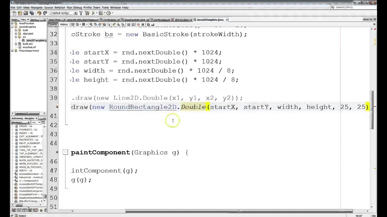 Java 2D 4: Using RoundRectangl2D