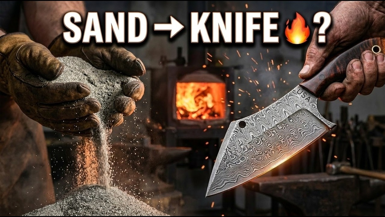 This Damascus Knife Technique is Genius |Sand Damascus|