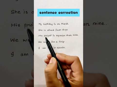 Sentence Correction in English Grammar. Correct Use of Prepositions. English Grammar Rules.