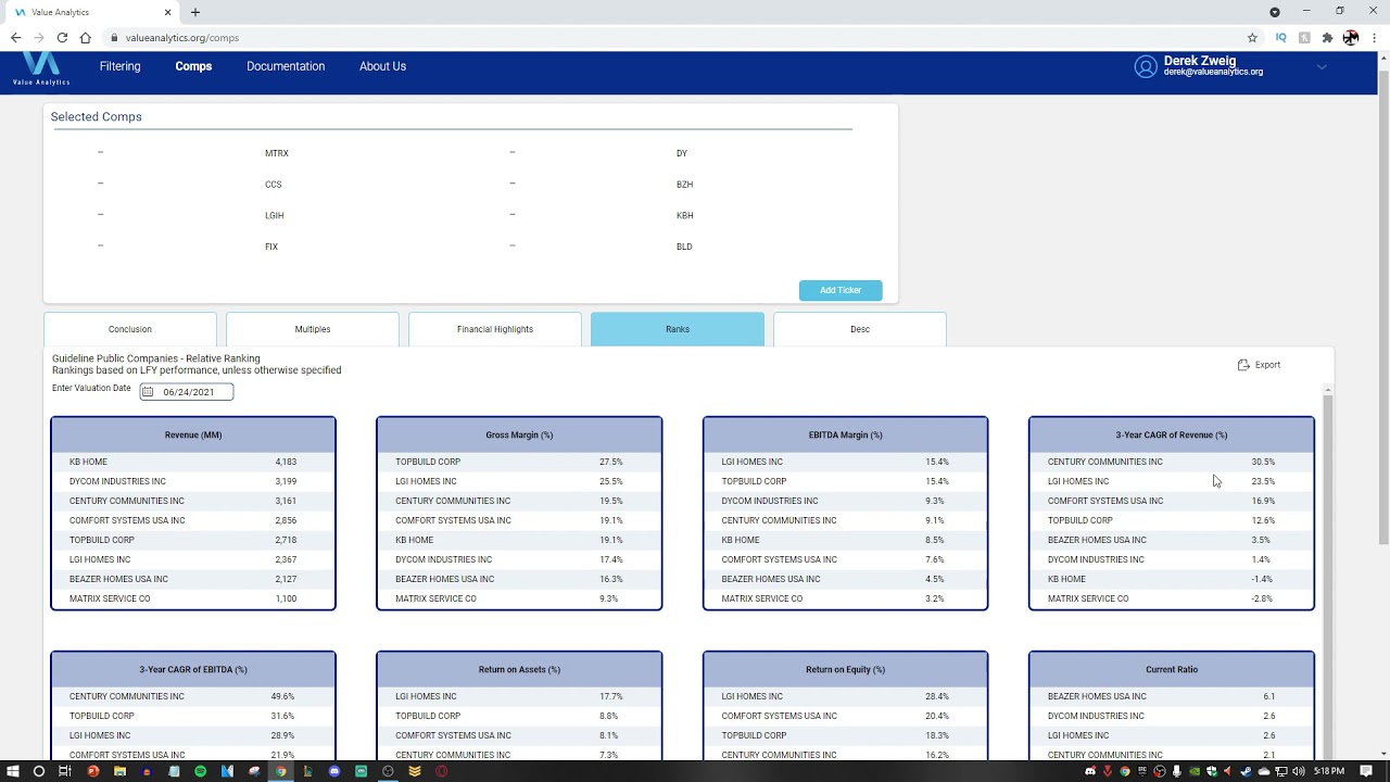 Value Analytics Tutorial