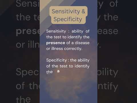 what is "Sensitivity & Specificity" in research?