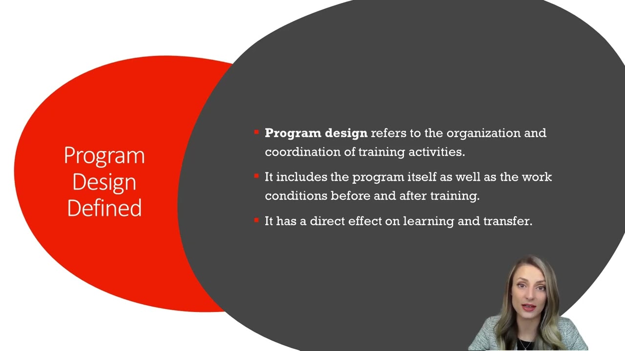Training & Development - Lecture 5 - Overview of Program Design