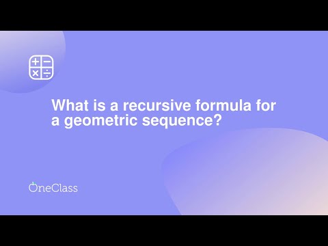 What is a recursive formula for a geometric sequence?