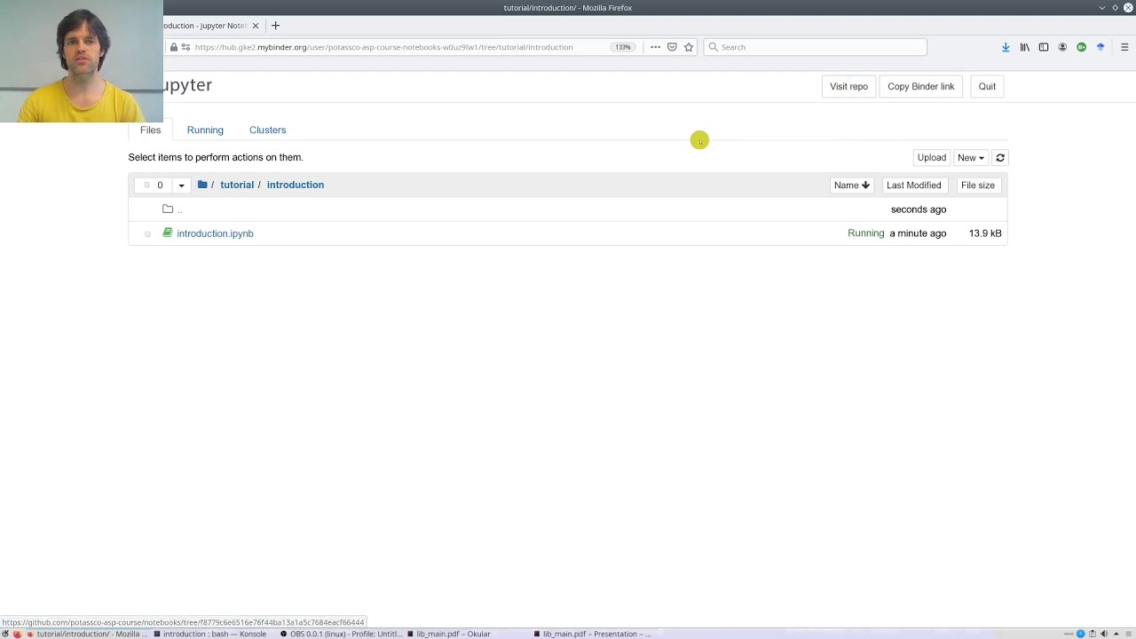Easy answer set programming, introduction, running first example