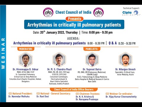 Arrhythmias in critically ill pulmonary patients