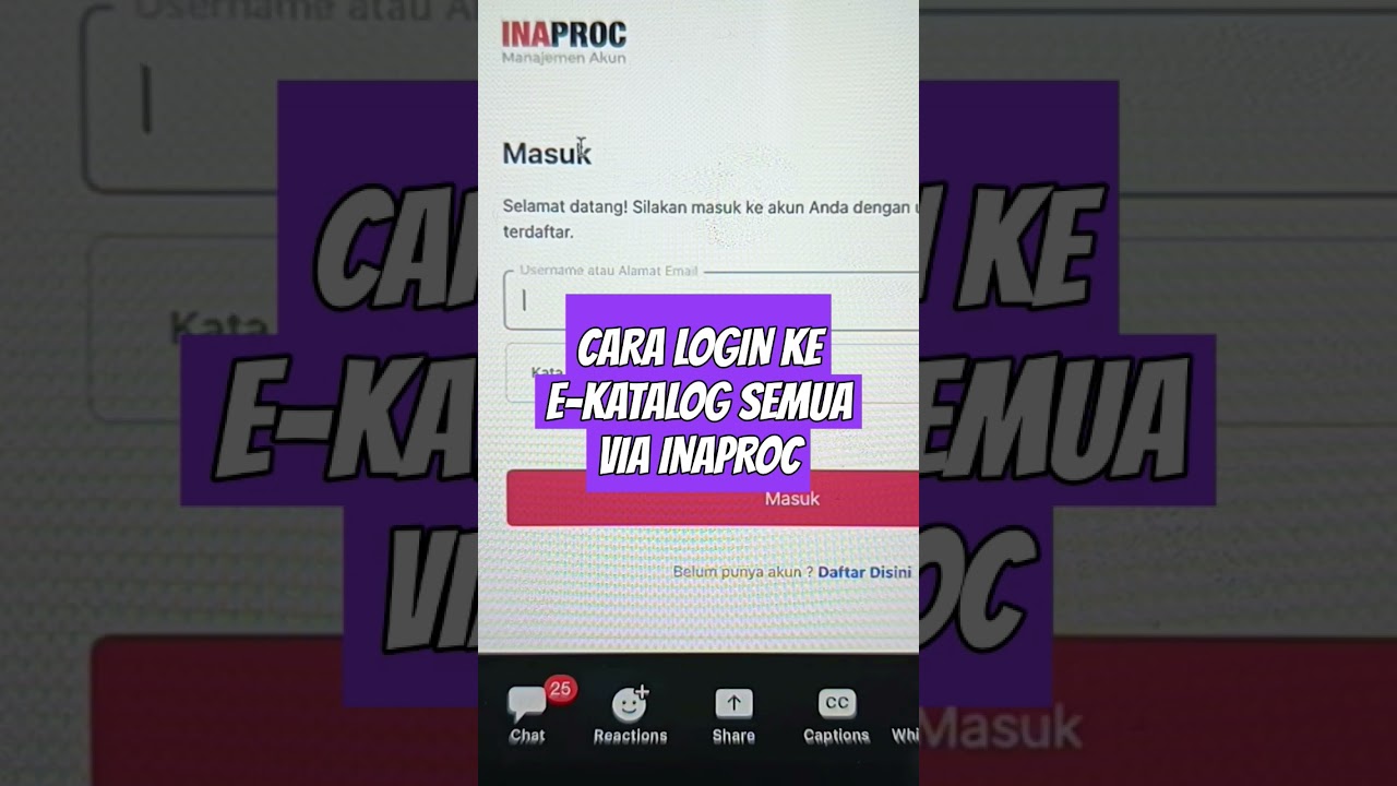 CARA LOGIN KE E-KATALOG SEMUA VIA INAPROC