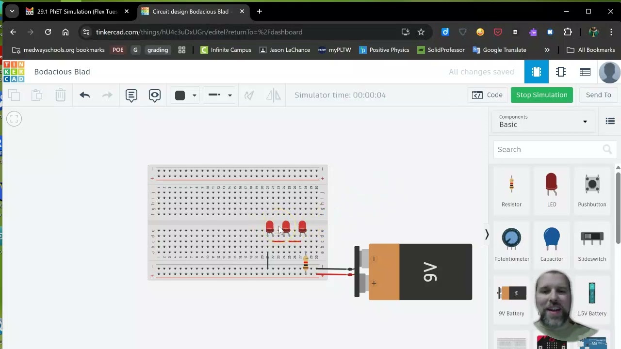 TinkerCAD Circuits - LEDs, Resistors, & Breadboards