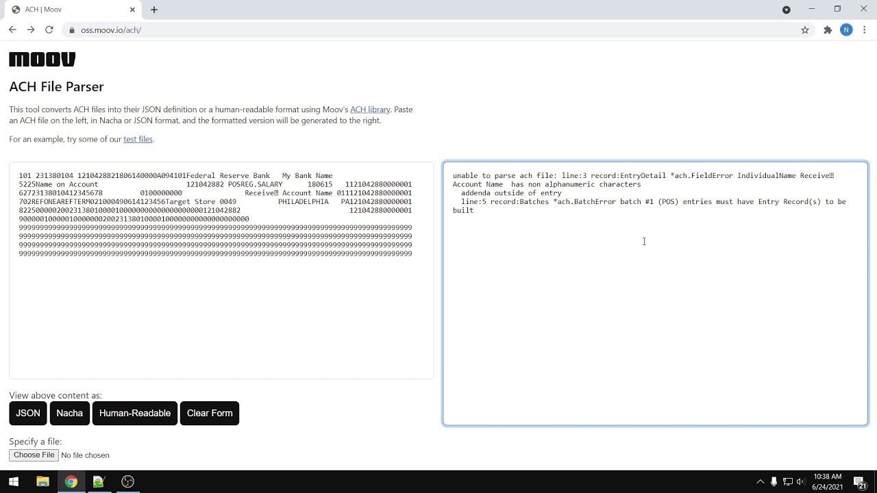 Intro to Moov OSS in-browser tools (ACH, Wire, Watchman)