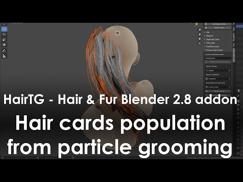 Hair & Fur - Blender 2.8 addon - Hair card population on particle grooming- Jan. 2020 Sneak Peek