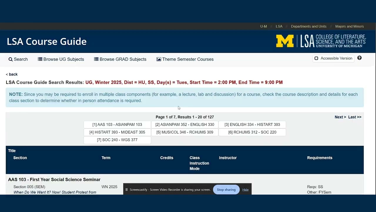 UM Engineering How to Search for Elective Courses