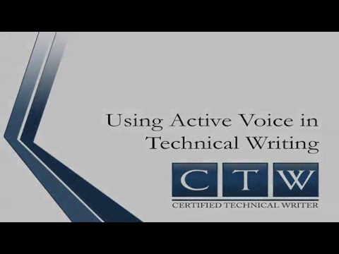 Certified Technical Writer - Active versus Passive Voice