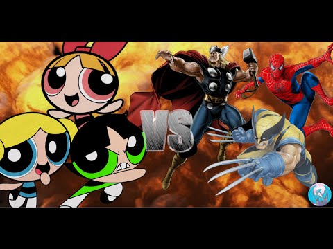 MUGEN - Request - DG Power Puff Girls VS Thor, Wolverine + Spider-Man - See Description