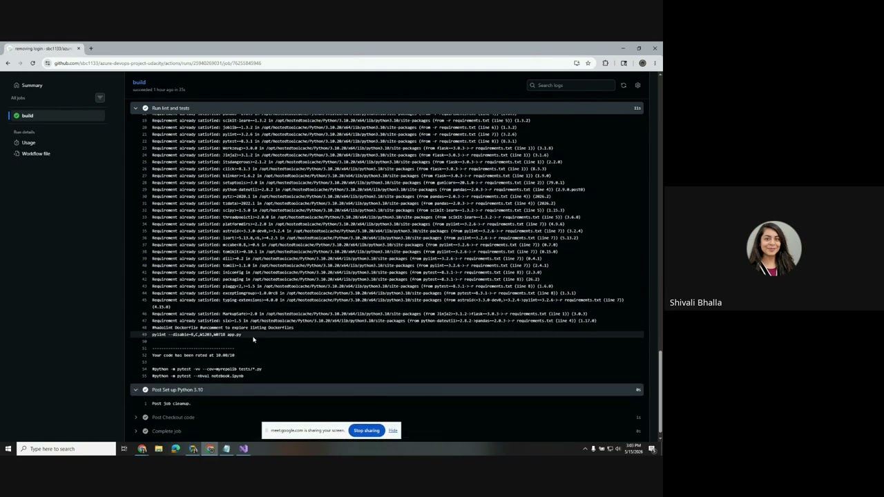 Udacity Nanodegree - Azure Cloud Devops - Building a CI/CD pipeline