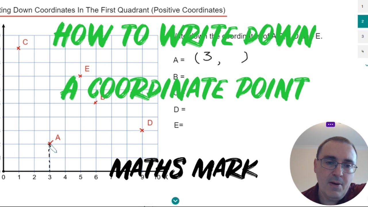 How To Write Down Coordinates Which Are In The First Quadrant Of A Coordinate Grid (Positive Points)