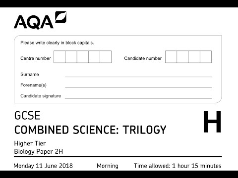 AQA GCSE Biology Combined Science 2H June 2018 Full Paper