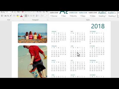 Create an "Any Year" calendar in Microsoft Word