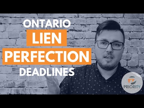 Construction Lien Perfection Period in Ontario