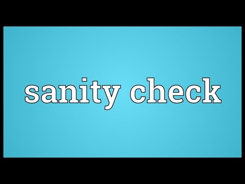 Sanity check Meaning