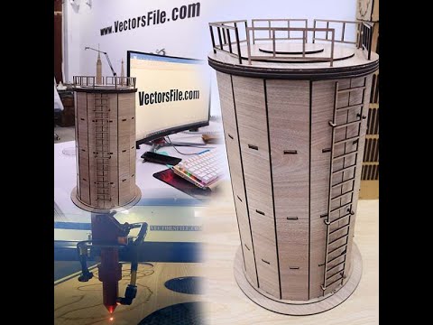 Laser Cut Wooden Water Tank 3D Wood Puzzle Architectural Model Layout