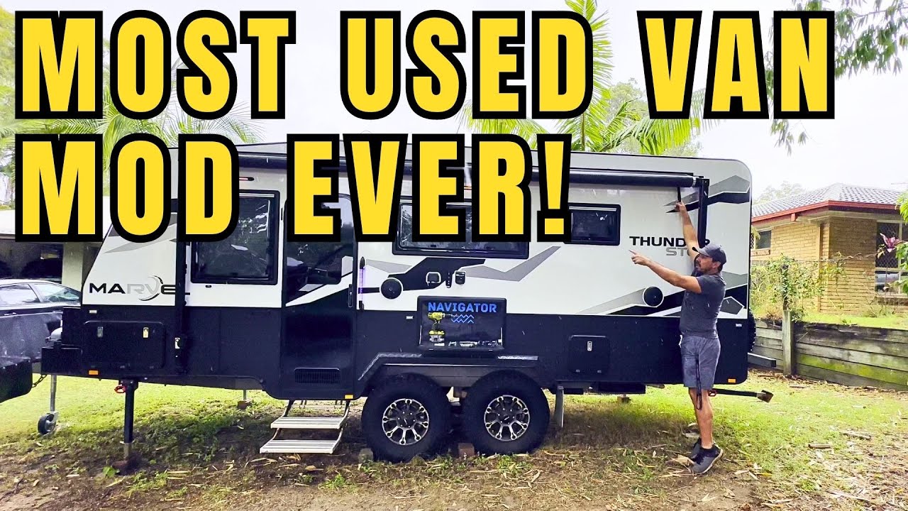 BEST CARAVAN/CAMPER/RV MODIFICATION EVER!! 10min DIY Awning Clothesline