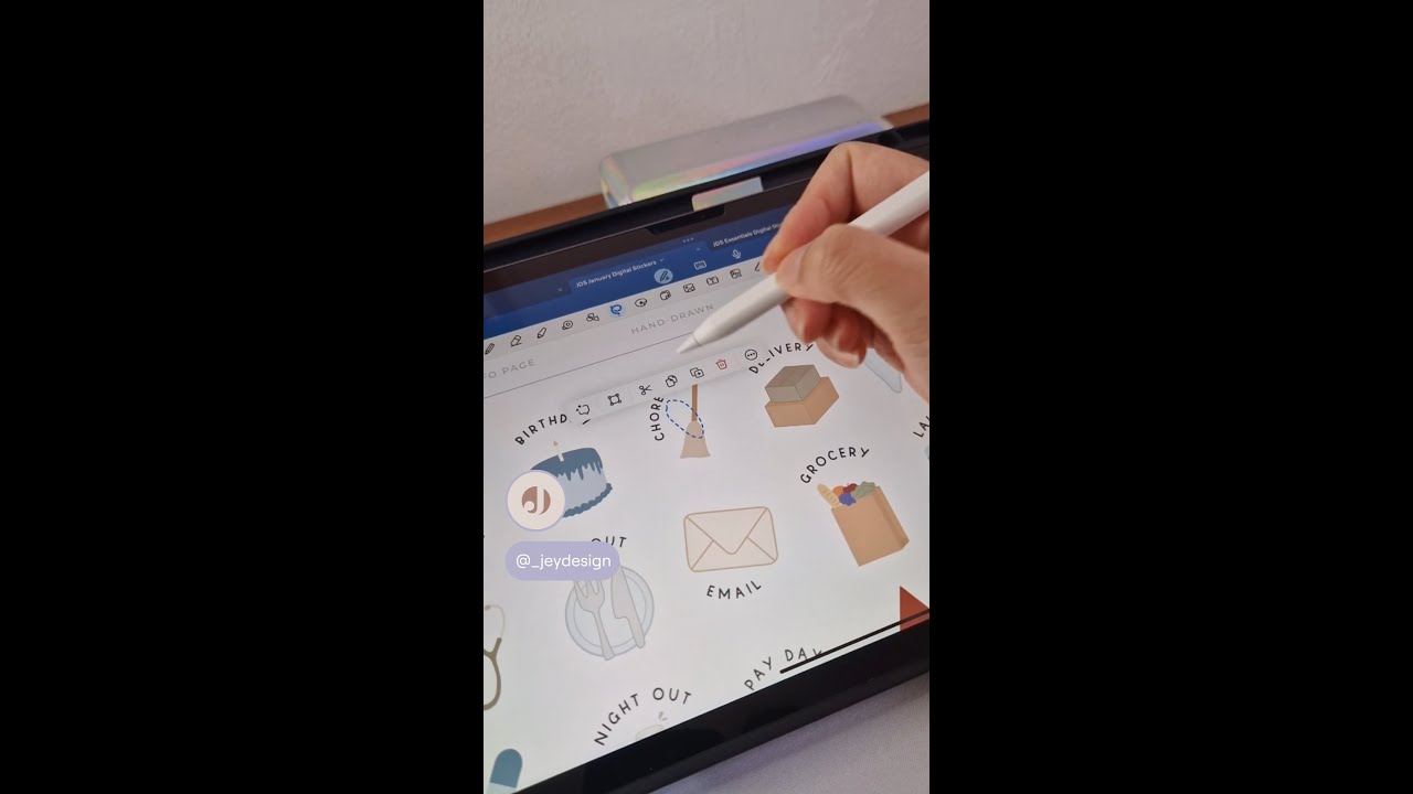 Using sticker sheets in Goodnotes!