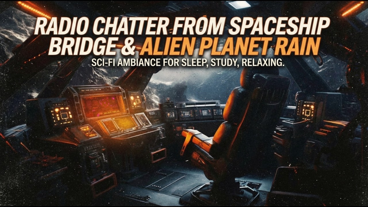Radio Chatter From Spaceship Bridge & Alien Planet Rain. Sci-Fi Ambiance for Sleep, Study, Relaxing