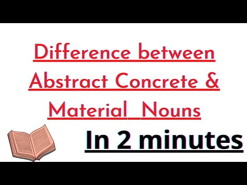 Difference between Concrete Abstract and Material Noun in Urdu/Hindi by learning belt