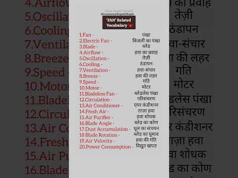 Daily Use English Words With Hindi Meaning|#shorts #english #learnenglish #fan #englishlearning