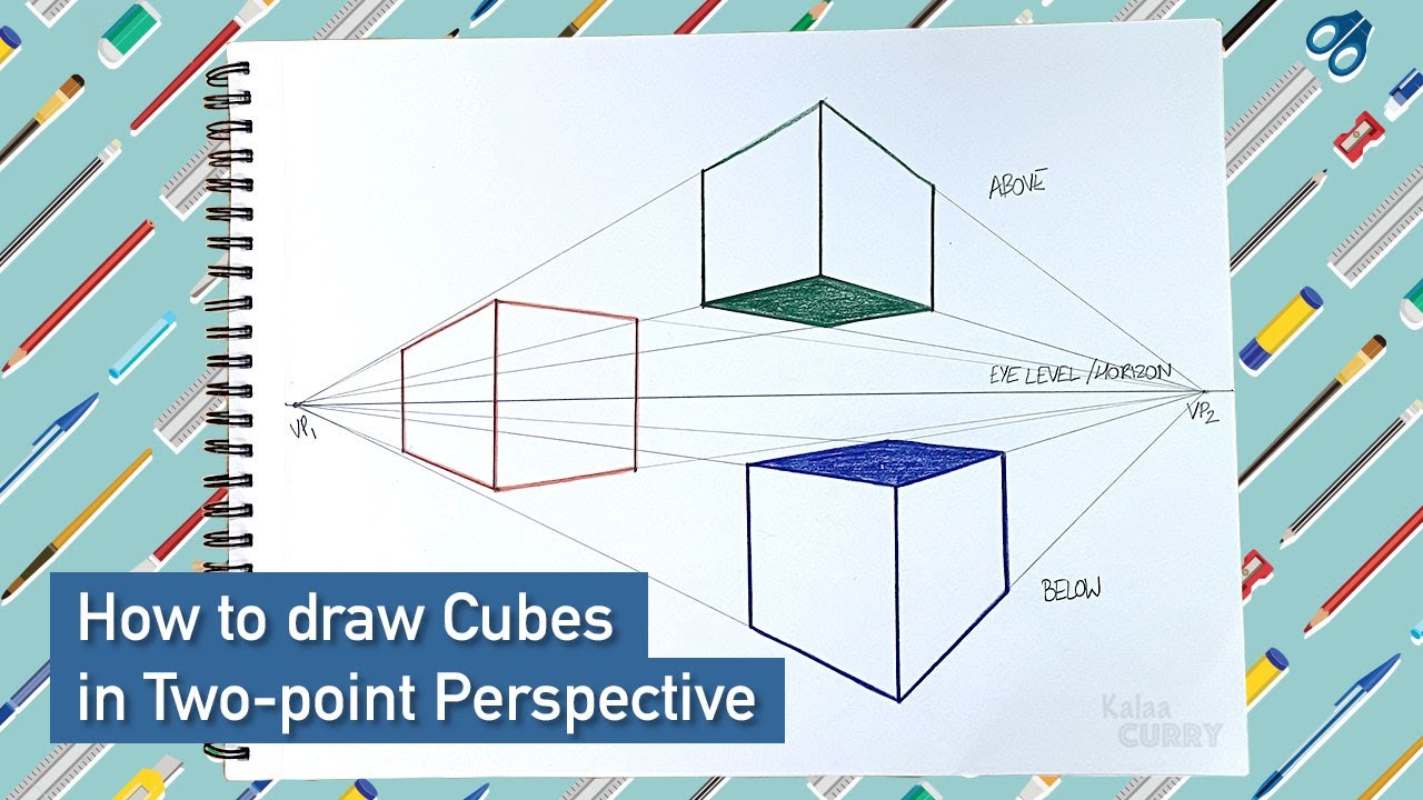 How to draw Cubes in Two-point Perspective | Quick & Easy