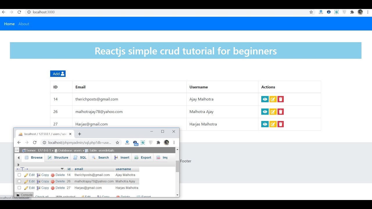 Reactjs Simple Crud Tutorial for Beginners - Add User
