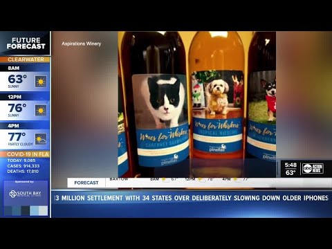You can order a custom wine label with your pet's face on it and benefit a local shelter