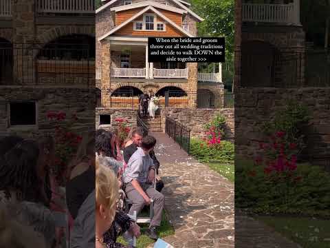 This Bride and Groom Walked Down the Aisle TOGETHER…via: @ashleysaraphoto #wedding #viralvideo