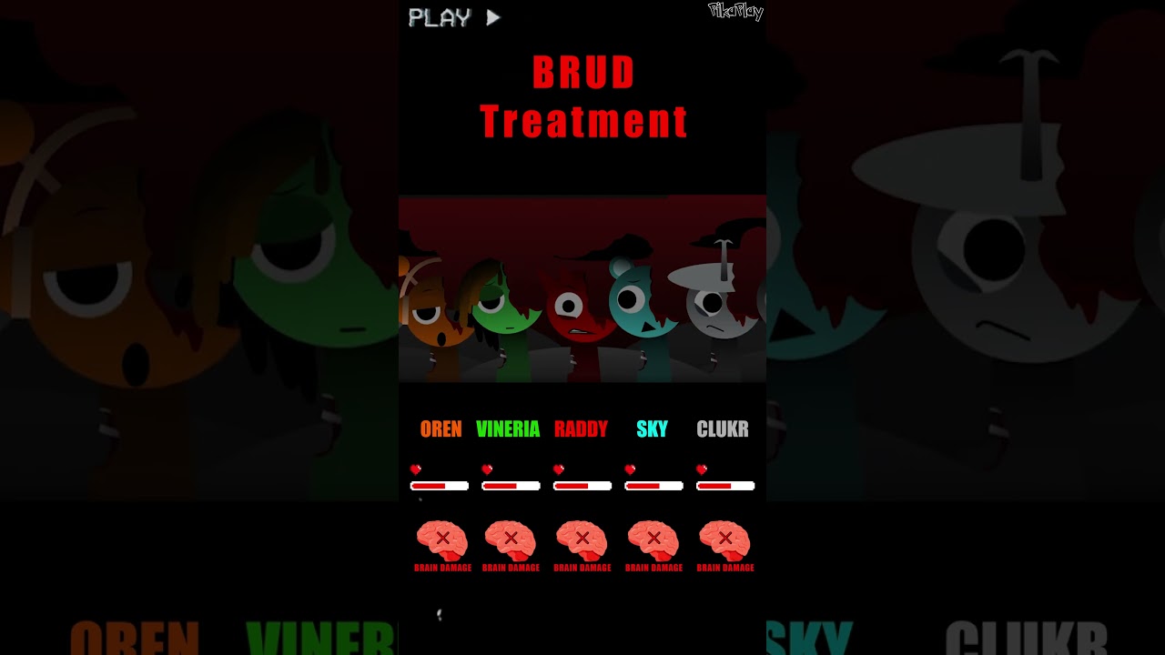 HP Bar Oren Vineria Raddy Sky Clukr in Different TREATMENT Mods! #sprunki  #incredibox