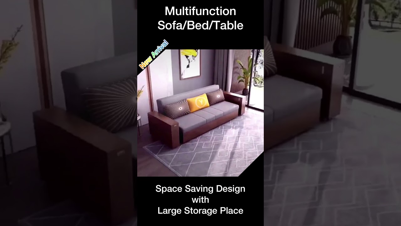 Multifunction Sofa Bed with Folding Armrest Table