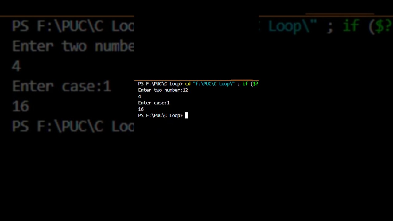 Write a C program that functions as a calculator to perform basic arithmetic operations #viralshorts
