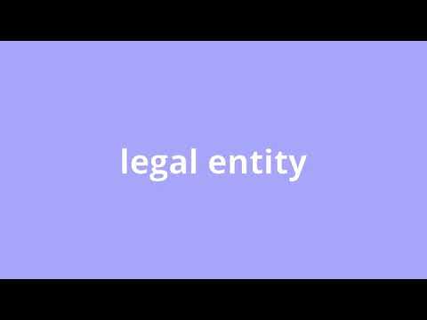 what is the meaning of legal entity.