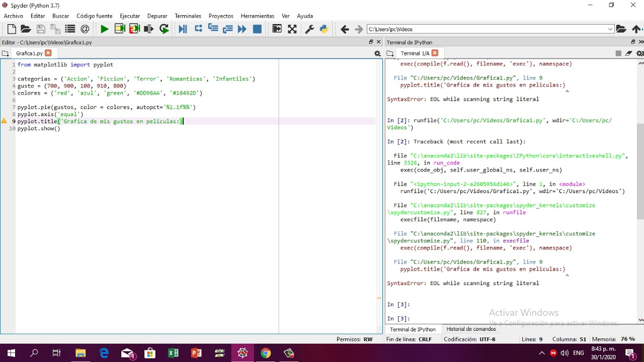Crear Grafico simple en python, bien explicado!!!