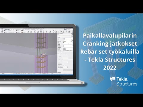 Tekla Structures (FIN) - Paikallavalupilarin Cranking jatkokset Rebar set työkaluilla