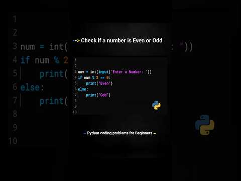 Python Beginners Must Try this 🔥 Even or Odd Check #shorts #coding