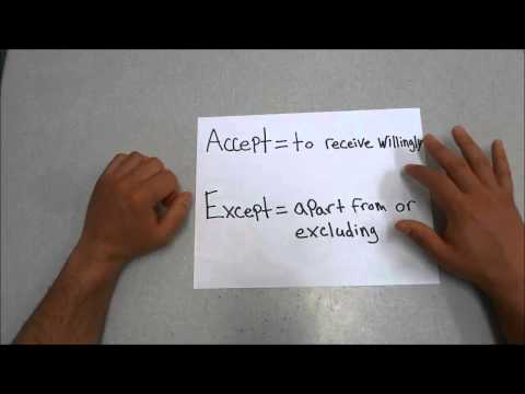 Accept VS. Except-English Grammar Lesson