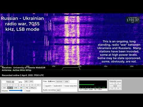 Russian - Ukraine radio war, 7055 kHz, LSB mode, 2 April, 2021, 1700 UTC