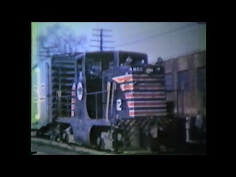 GE 44 Tonners MEC 12 and B&M 111 working freight. Film by Russ Munroe Jr.