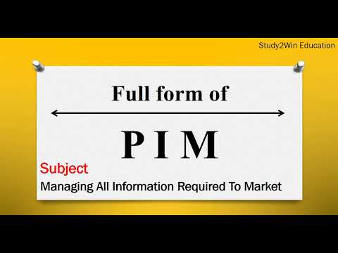 PIM ka full form | Full form of PIM in English | Subject - managing information required to market