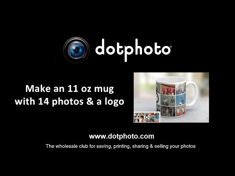 How to make a dotphoto mug with 14 photos and a logo