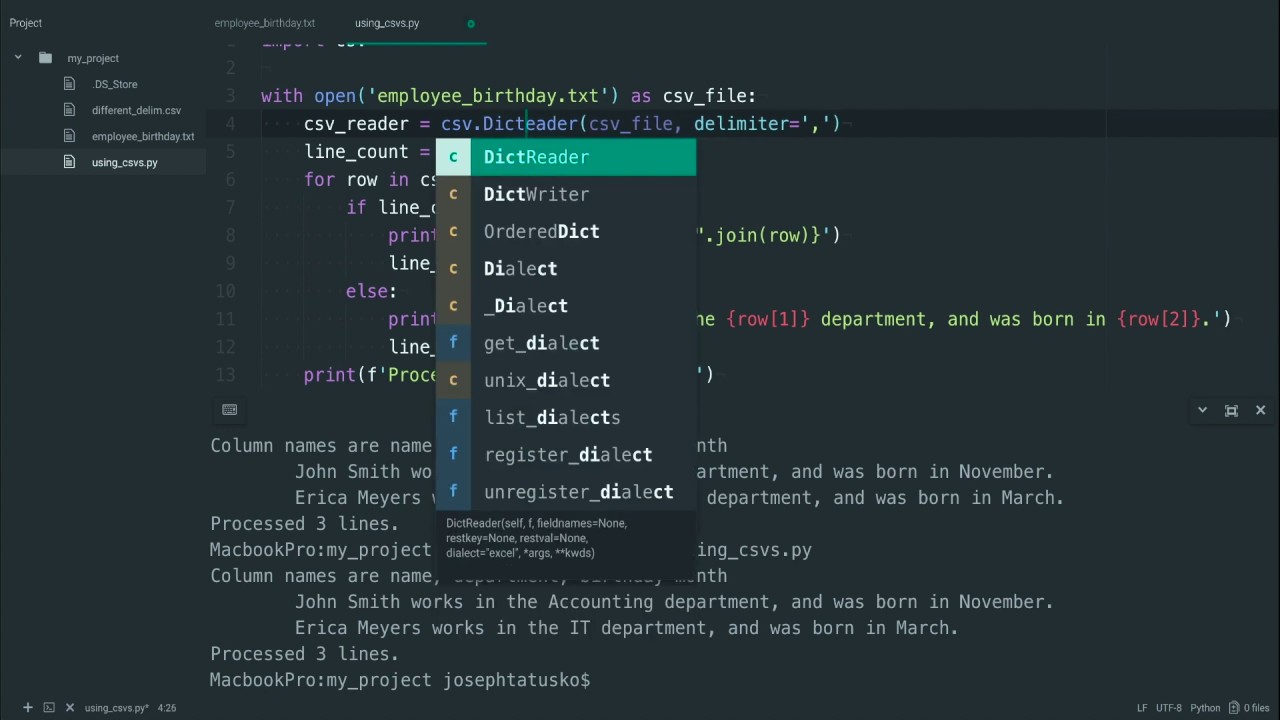 Reading CSV Files With Python's csv Module