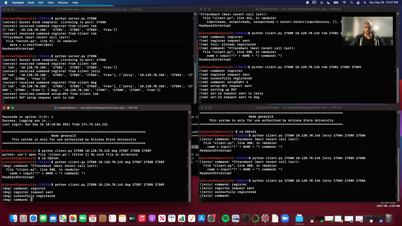 ASU CSE424 Computer Networks: Socket project demo
